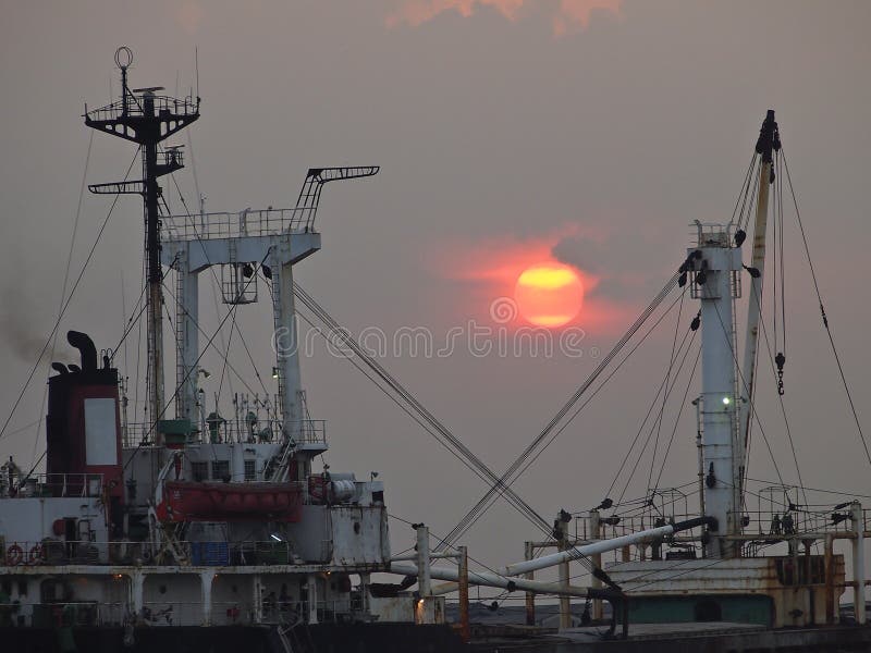 Sun in ship stock image. Image of outdoor, industrial - 43193473