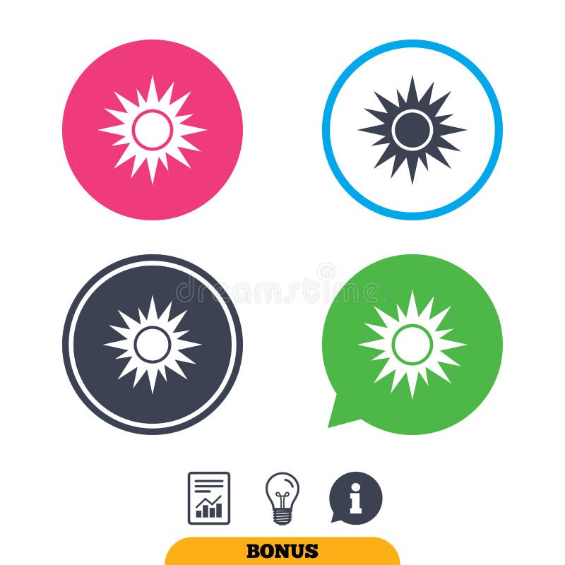 Sun Sign Icon Solarium Symbol Heat Button Stock Illustrations – 12 Sun ...