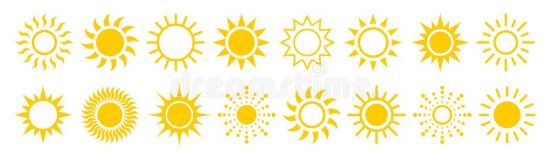 Sun Simple Icons Collection. Vector Illustration Stock Vector ...