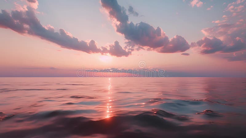Sun Setting Over Ocean with Clouds Stock Footage - Video of view ...
