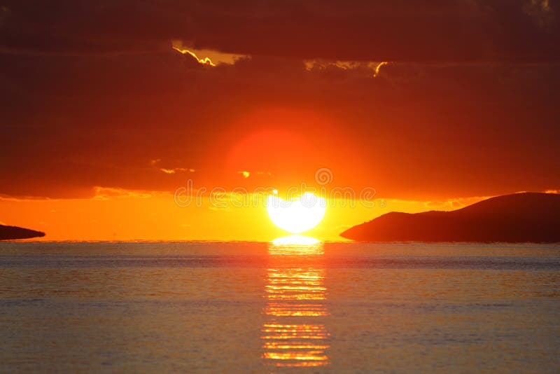 The Sun is Sinking into the Sea. Bodrum, Mugla Stock Image - Image of ...