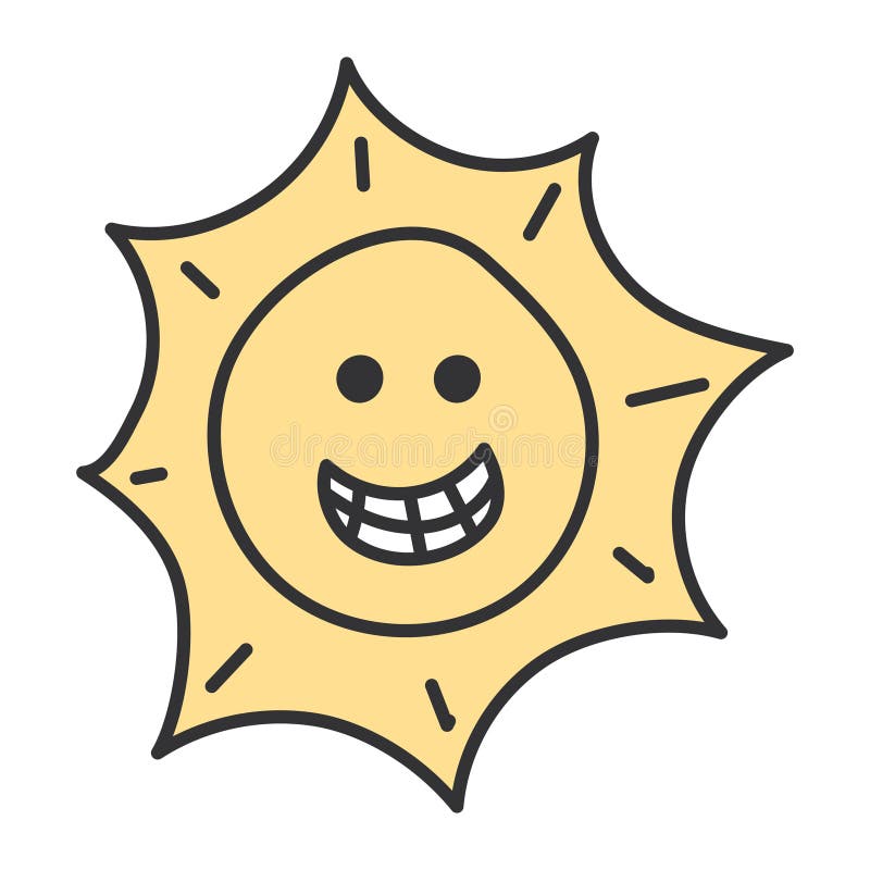 Sun Sketch Icon Hand Draw Vector Stock Illustration - Illustration of ...