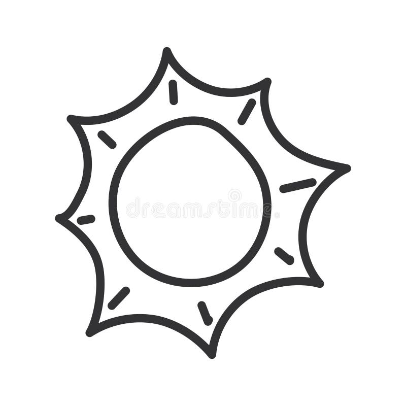 Sun Sketch Icon Hand Draw Vector Stock Illustration - Illustration of ...