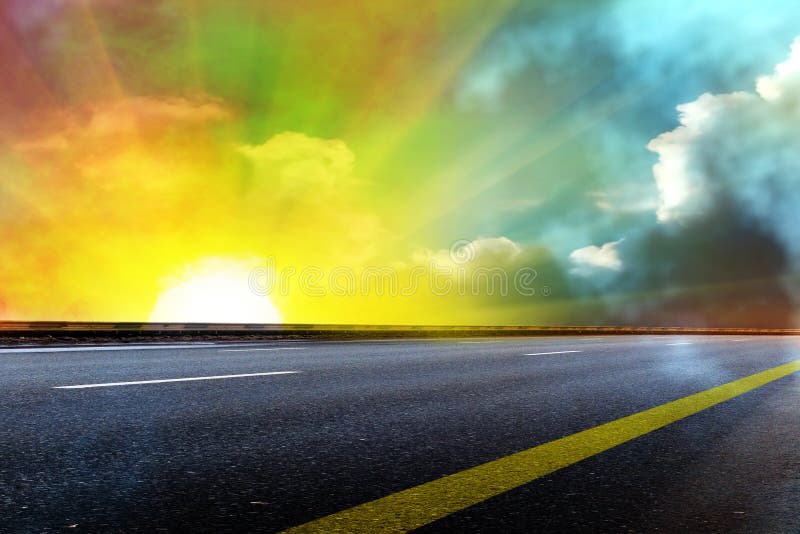 Sun sky clouds road stock photo. Image of natural, asphalted - 18763392