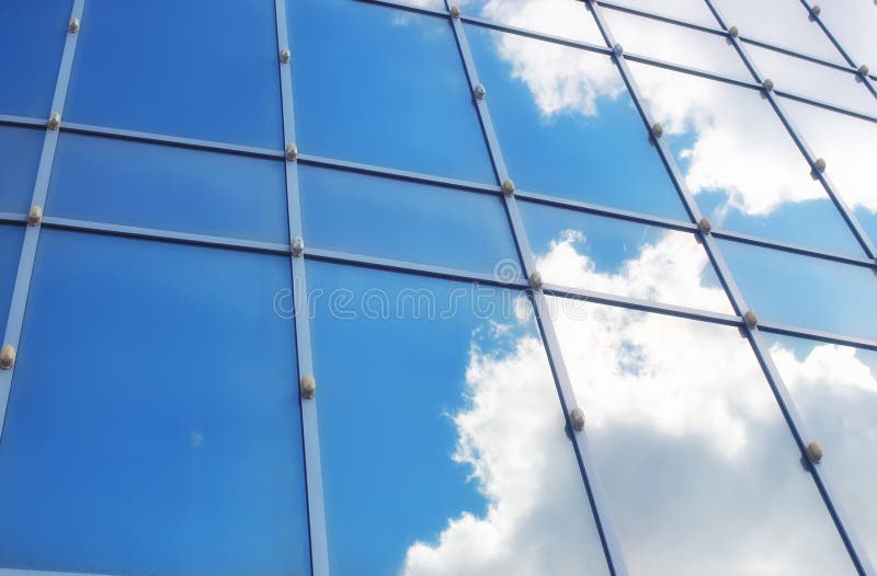 The Sun and the Sky in a Glass Building Stock Image - Image of ...