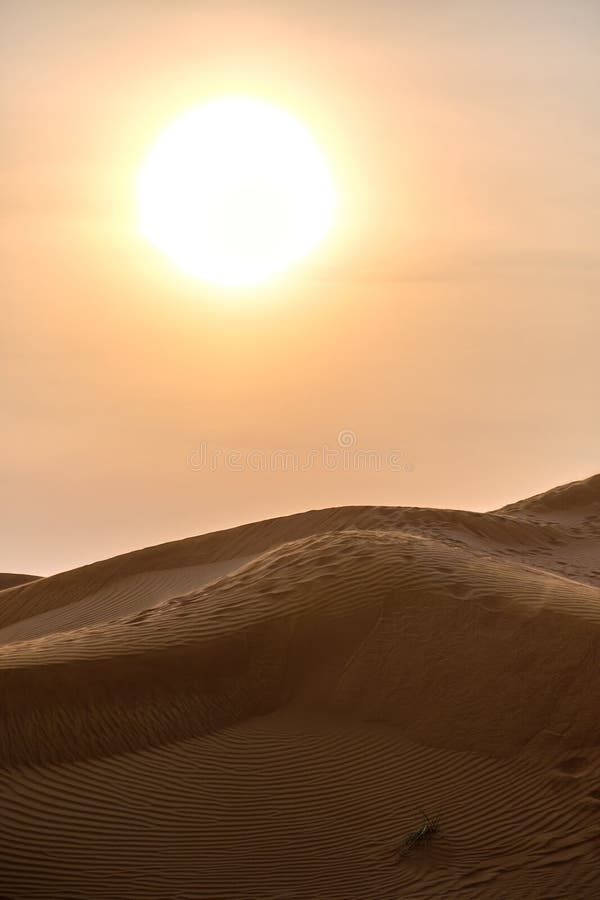Sun in the Sky Over Arabian Desert in the Evening Stock Photo - Image ...