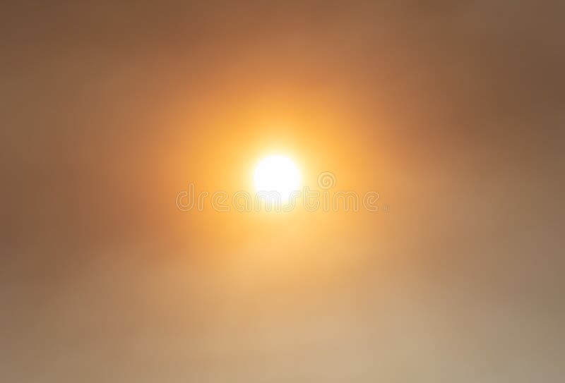 The Sun in the Sky in the Smoke from the Fire. Stock Image - Image of ...