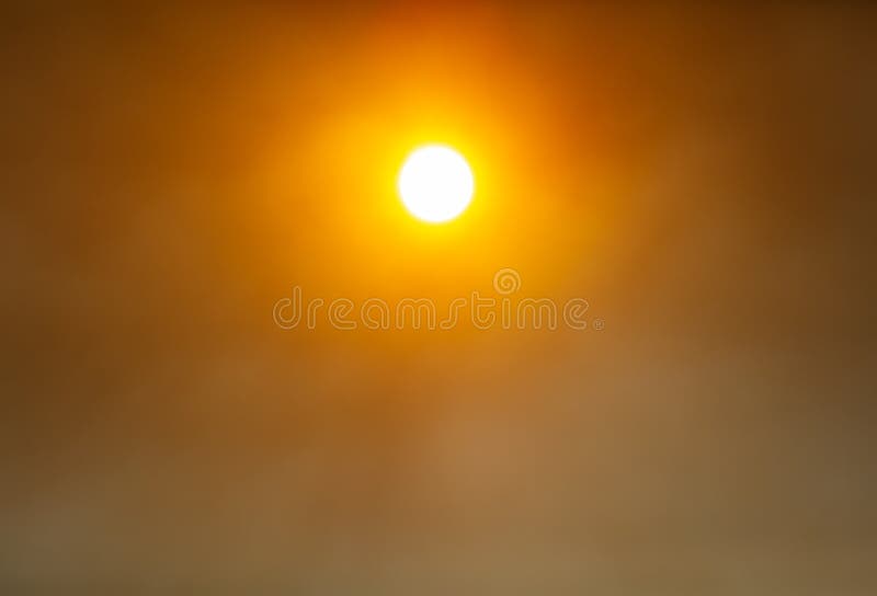 The Sun in the Sky in the Smoke from the Fire. Stock Photo - Image of ...