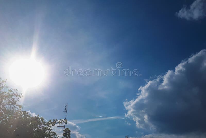 Sun and sky stock image. Image of plane, shinning, beating - 116957975