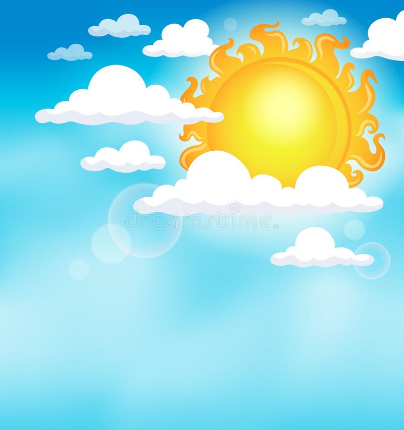 Sun on sky theme image 1 stock vector. Illustration of sunlight - 38779107