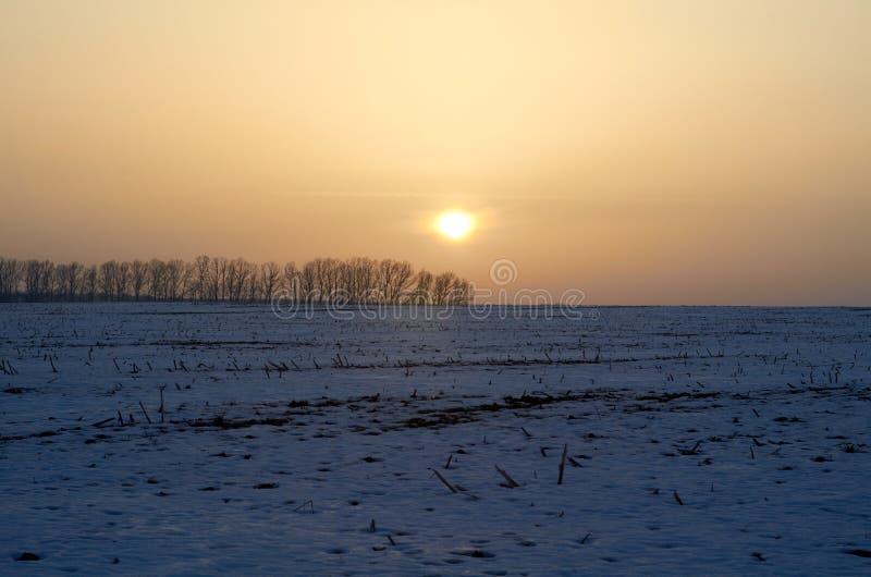 The Sun is Slowly Sinking Towards the Horizon Stock Photo - Image of ...