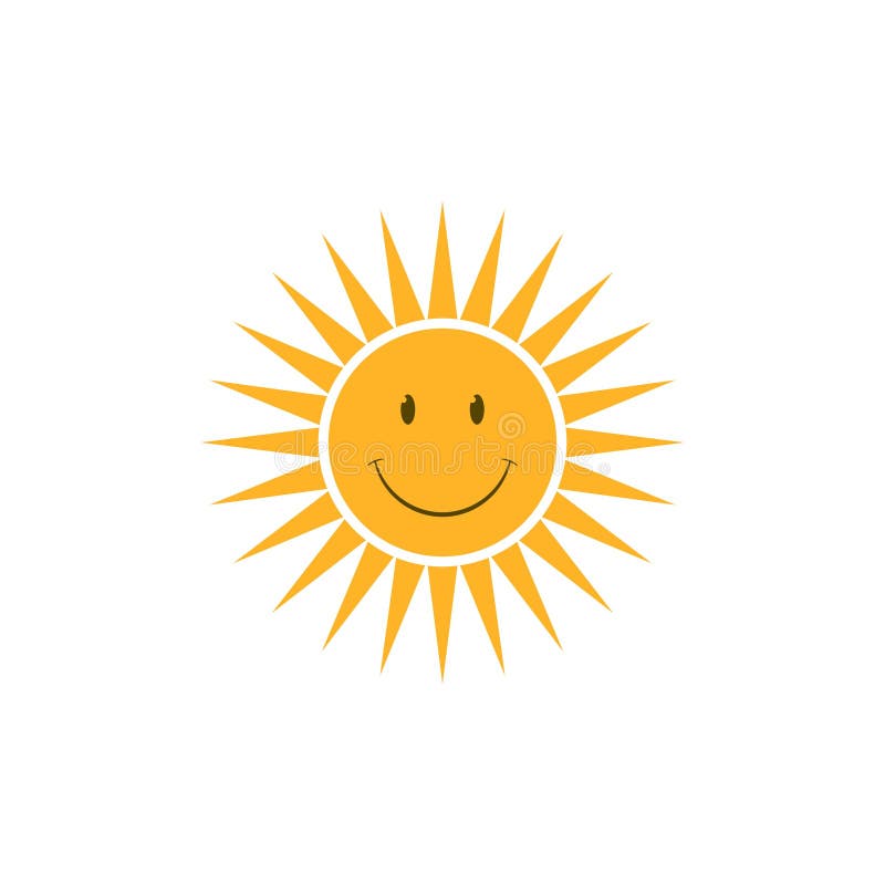 Smiling sun icon stock vector. Illustration of orange - 18982010