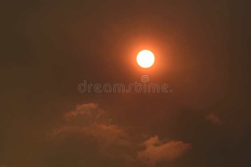Sun and smoke stock image. Image of scenic, tragedy, evening - 85986479