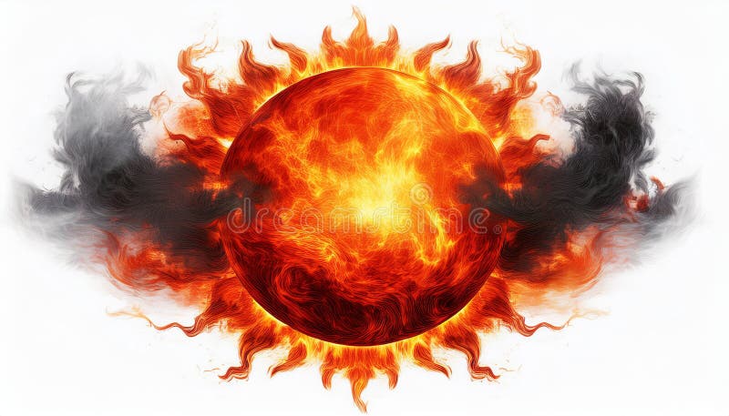 Sun with smoke and fire stock illustration. Illustration of quail ...