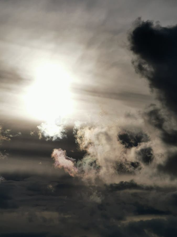 Sun with Smoky Clouds, Krasnogorsk, Moscow, Russia Stock Image - Image ...