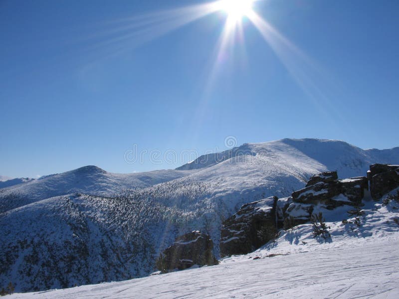 Sun and snow stock image. Image of slope, forest, landscape - 834945