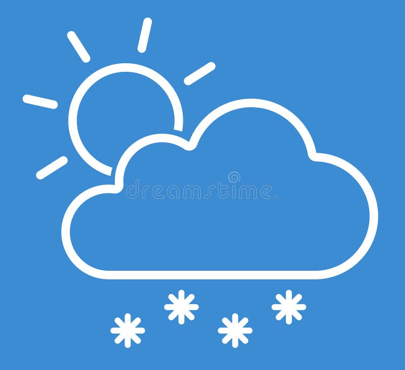 Sun and Snow Cloud Weather Line Art Icon Stock Vector - Illustration of ...