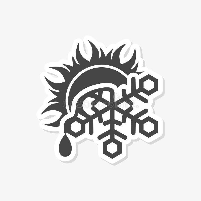 Sun and snowflake icon stock vector. Illustration of decor - 146534342