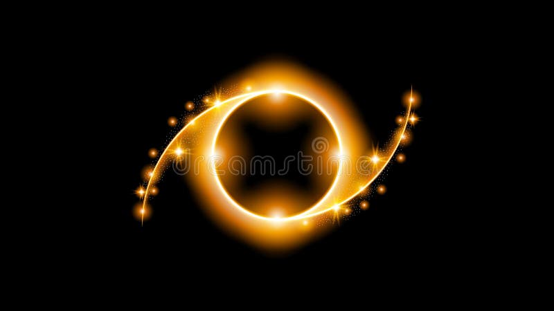 Sun Eclipse Orange Color Fire Dark Background Vector Moon Design Style ...