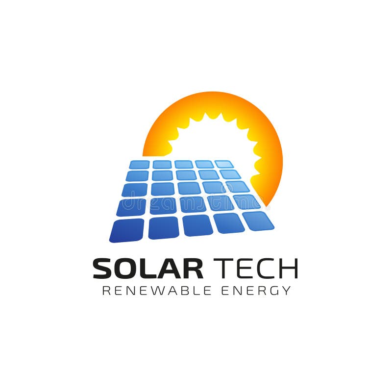 Sun Solar Energy Logo Design Template. Solar Tech Logo Design Stock ...