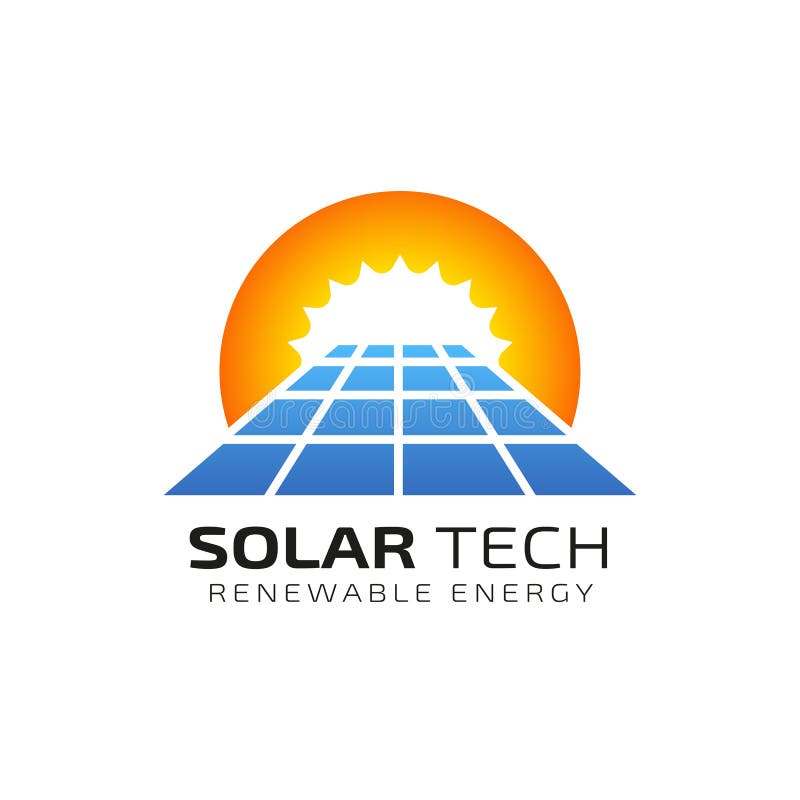 Sun Solar Energy Logo Design Template. Solar Tech Logo Design Stock ...