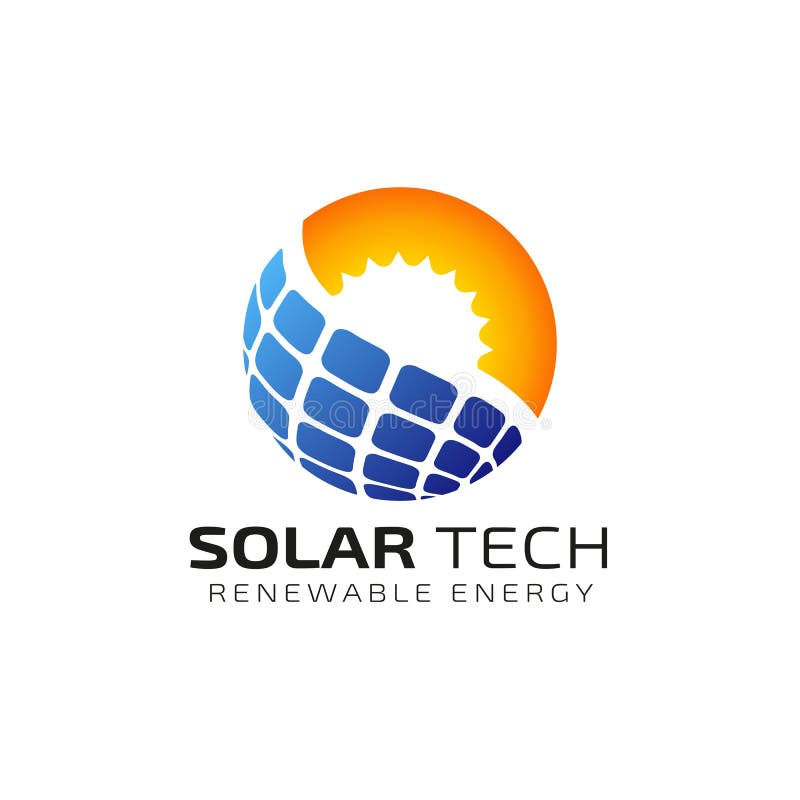 Sun Solar Energy Logo Design Template. Solar Tech Logo Design Stock ...