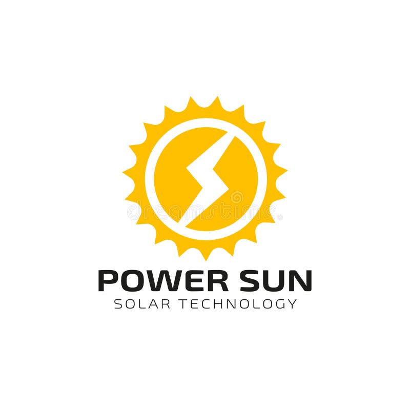 Sun Solar Energy Logo Design Template. Solar Tech Logo Design Stock ...