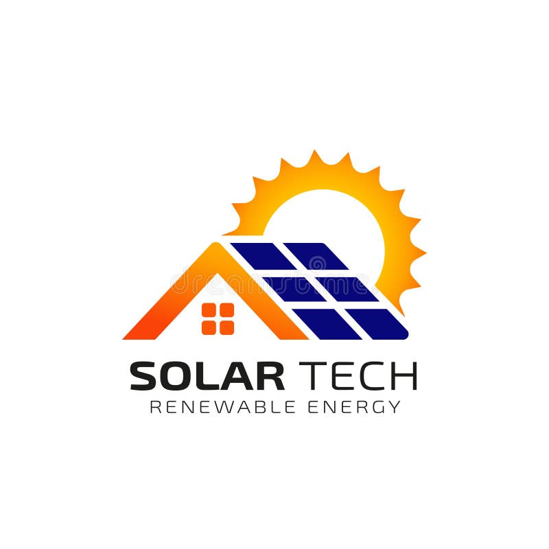 Sun Solar Energy Logo Design Template. Solar Tech Logo Design Stock ...