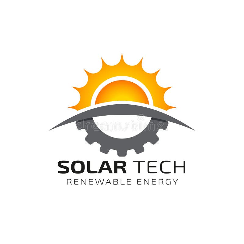 Sun Solar Energy Logo Design Template. Solar Tech Logo Design Stock ...