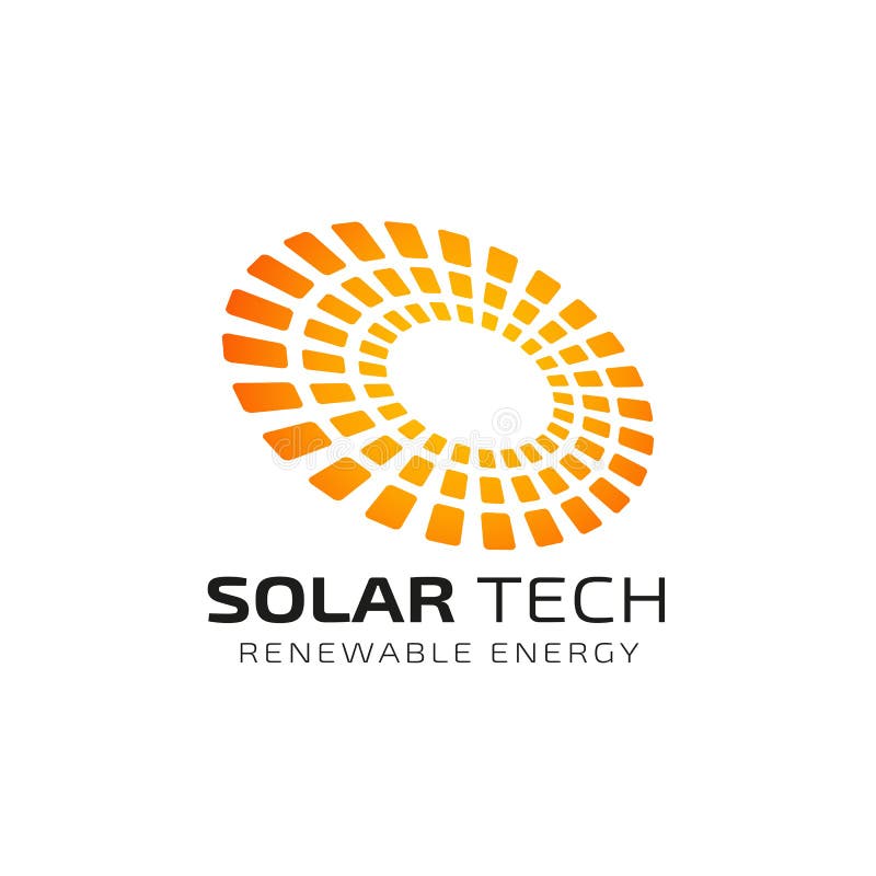 Sun Solar Energy Logo Design Template. Solar Tech Logo Design Stock ...