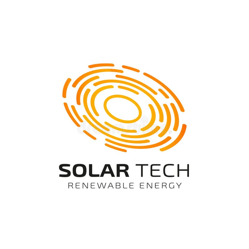 Sun Solar Energy Logo Design Template. Solar Tech Logo Design Stock ...