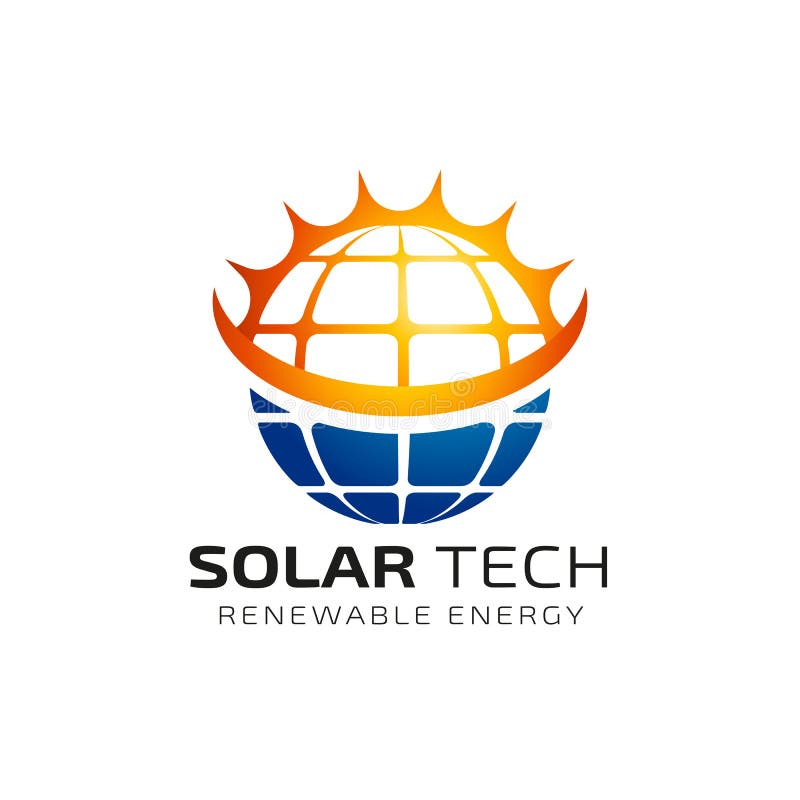 Sun Solar Energy Logo Design Template. Solar Tech Logo Design Stock ...