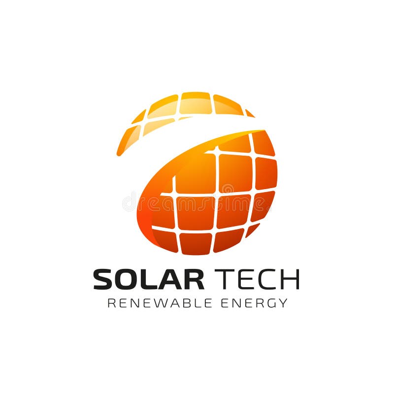 Sun Solar Energy Logo Design Template. Solar Tech Logo Design Stock ...