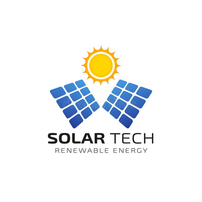 Sun Solar Energy Logo Design Template. Solar Tech Logo Design Stock ...