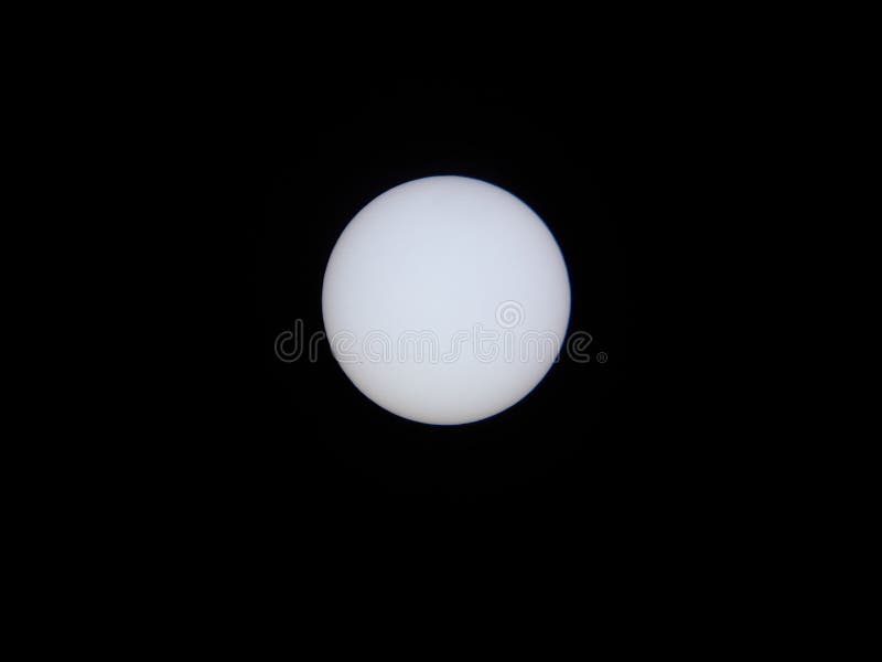 Sun through Solar Filter and Telescope with Mercury Transiting Stock ...