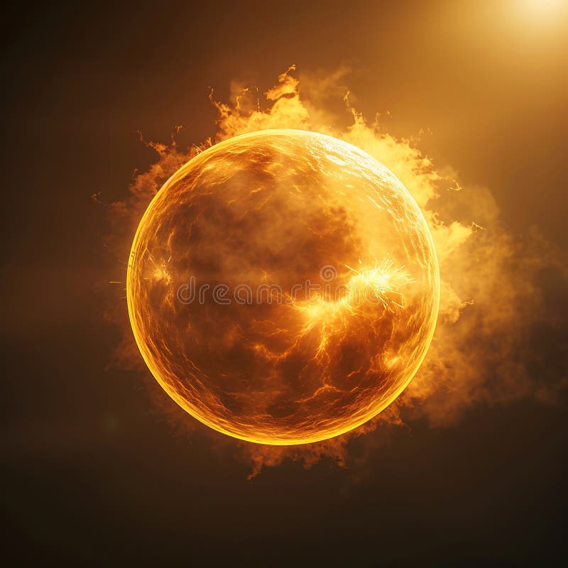 The Sun with Solar Flares in Space. Generative Ai Stock Image - Image ...