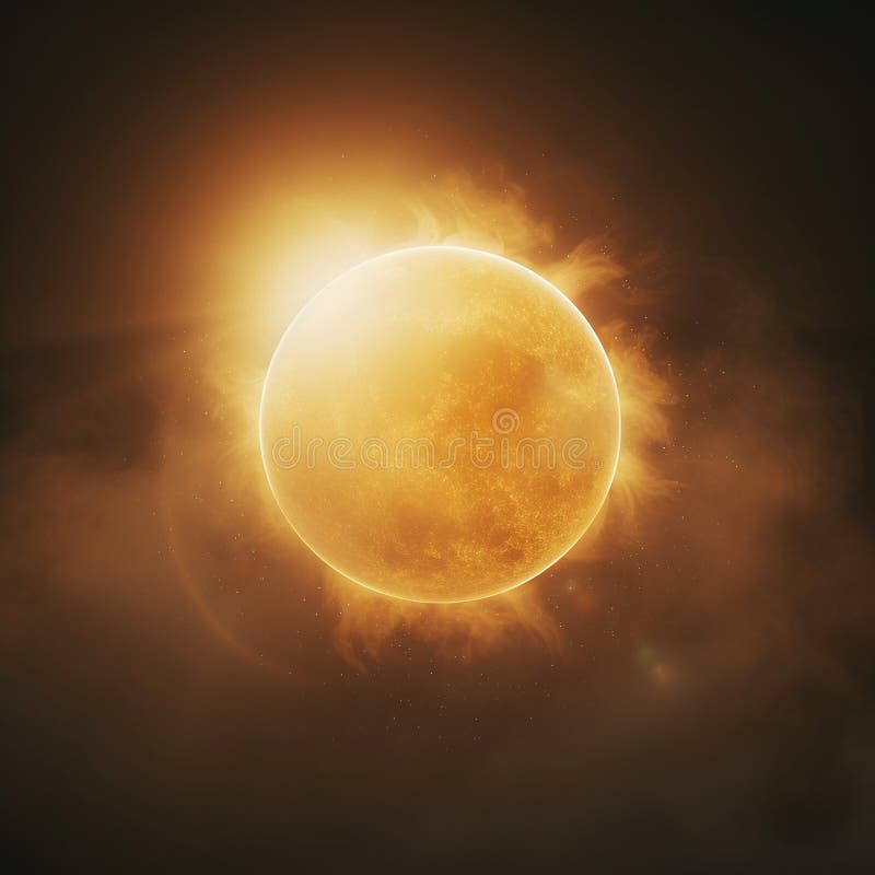 The Sun with Solar Flares in Space. Generative Ai Stock Image - Image ...