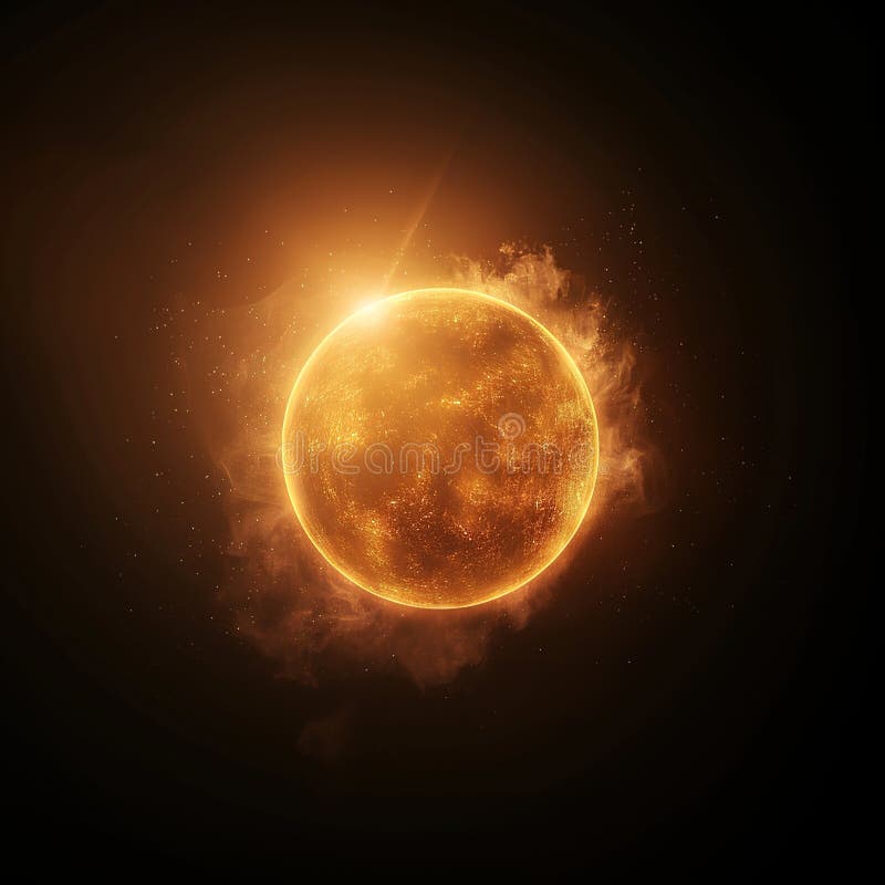 The Sun with Solar Flares in Space. Generative Ai Stock Image - Image ...
