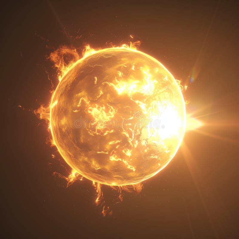 The Sun with Solar Flares in Space. Generative Ai Stock Photo - Image ...