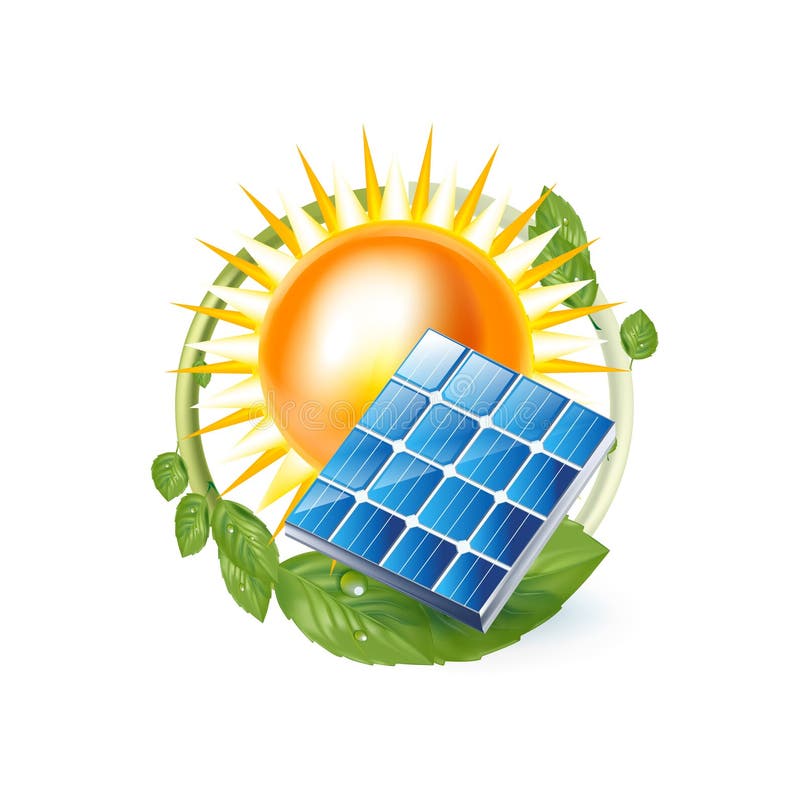 Sun panel stock vector. Illustration of graphic, modern - 18580764