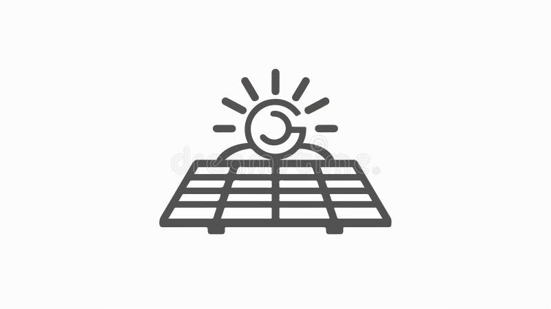 Sun and Solar Panel Outline Icon Vector Illustration Stock Vector ...