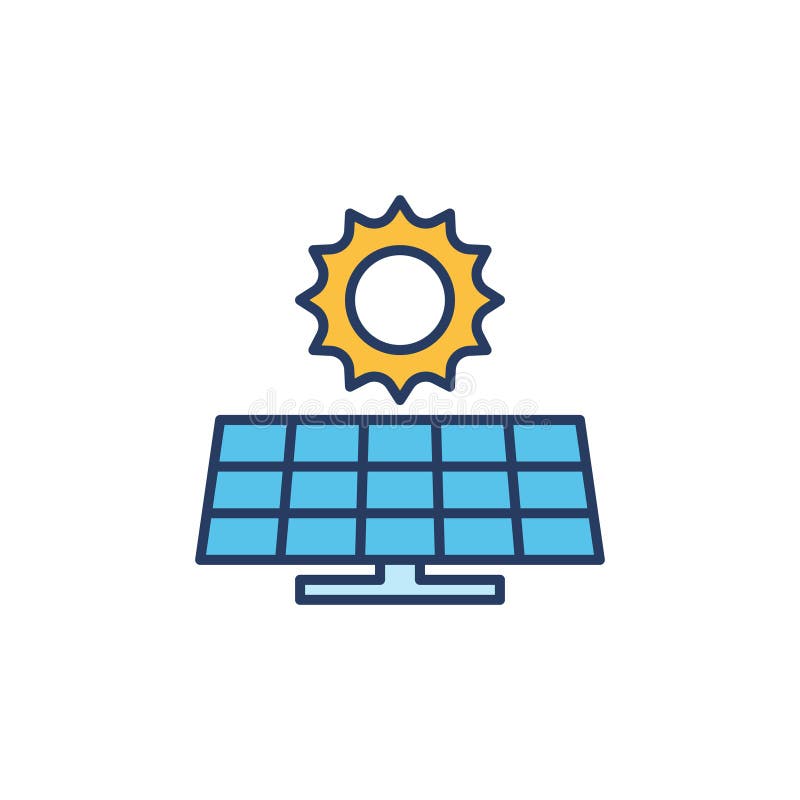 Sun and Solar Panel Vector Energy Concept Colored Icon Stock Vector ...