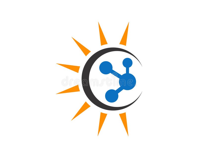 Sun Solar Tech Logo Icon Template Stock Vector - Illustration of organ ...
