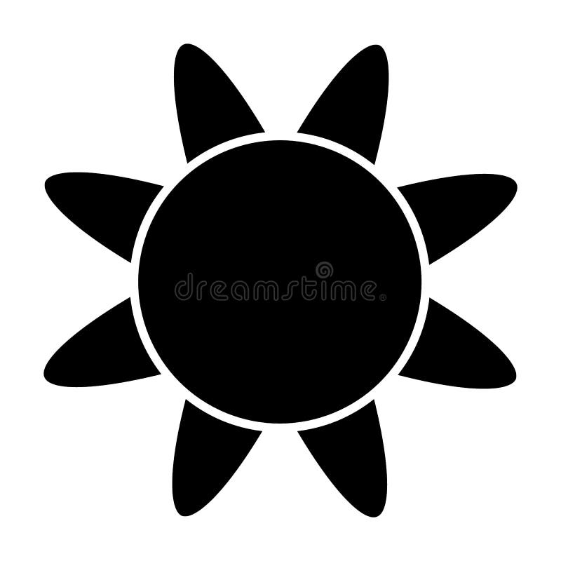 Sun Solid Icon. Stylized Sun Vector Illustration Isolated on White ...