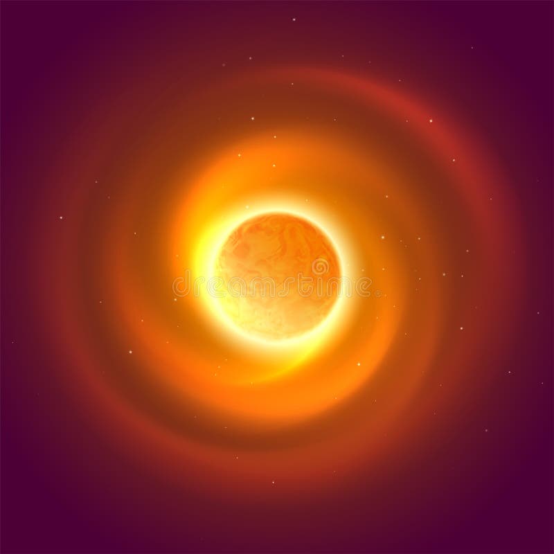 Sun and Space Glow Background. Vector Illustration Stock Vector ...