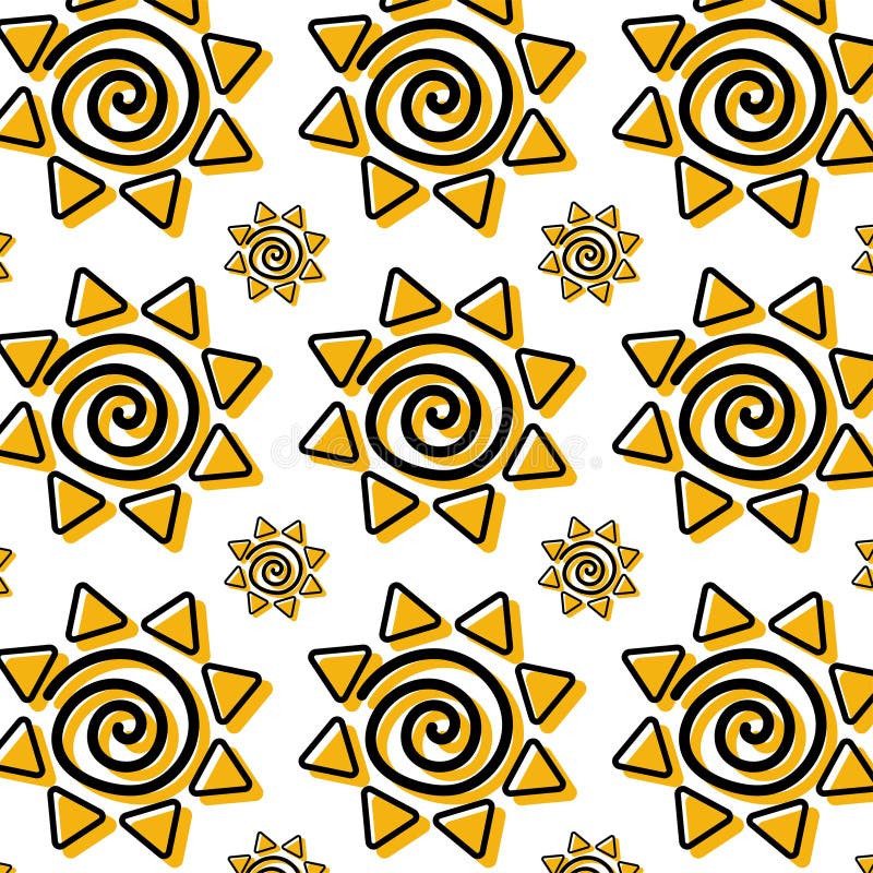 Sun Spiral Pattern Set. Vector Stock Vector - Illustration of vector ...