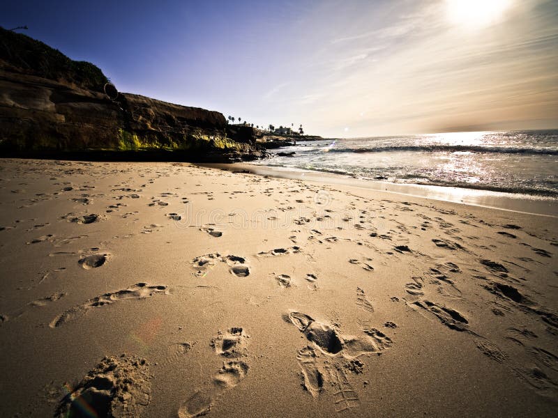 Sun Spots on the Beach stock photo. Image of rock, footprint - 8214916