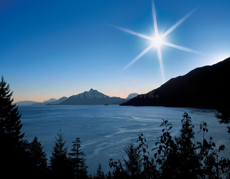 Sun star above the sea stock photo. Image of star, texture - 22403874