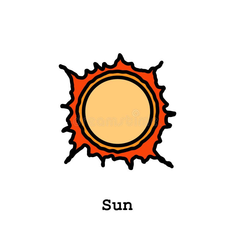 Sun, Star Sun, Flare in Sun Color Icon Thin Line, Linear, Outline ...