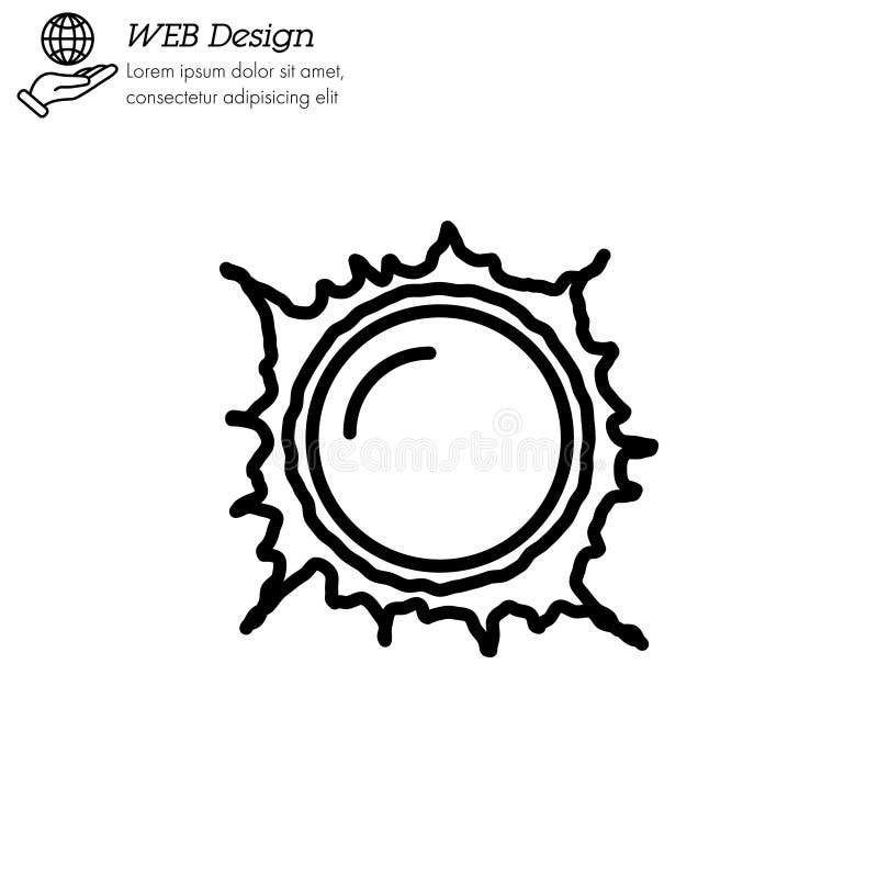 Sun, Star Sun, Flare in Sun Icon Thin Line, Linear, Outline Vector. Sun ...